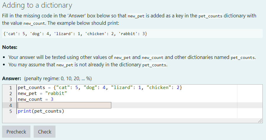 Solved Fill in the missing code in the 'Answer' box below so | Chegg.com