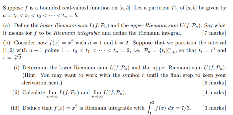 Solved Suppose f is a bounded real-valued function on (a,b). | Chegg.com