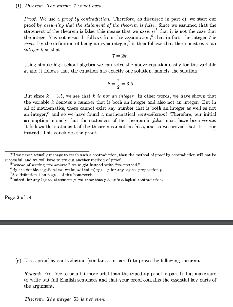 Solved Definition 1 An Integer N Is Even If There Exists 3977