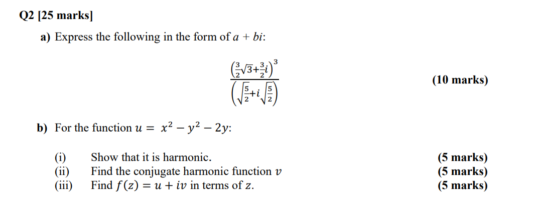 Solved a) Express the following in the form of a+bi : | Chegg.com
