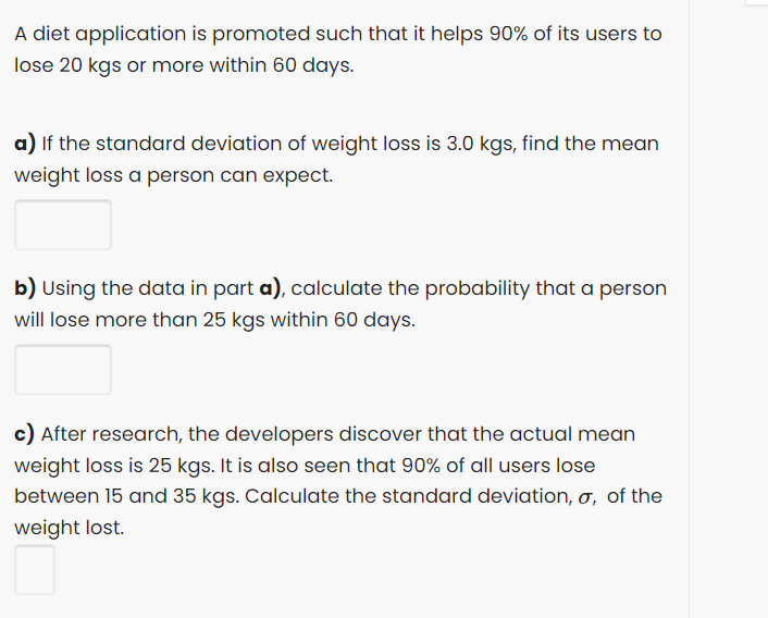 Solved A diet application is promoted such that it helps 90% | Chegg.com