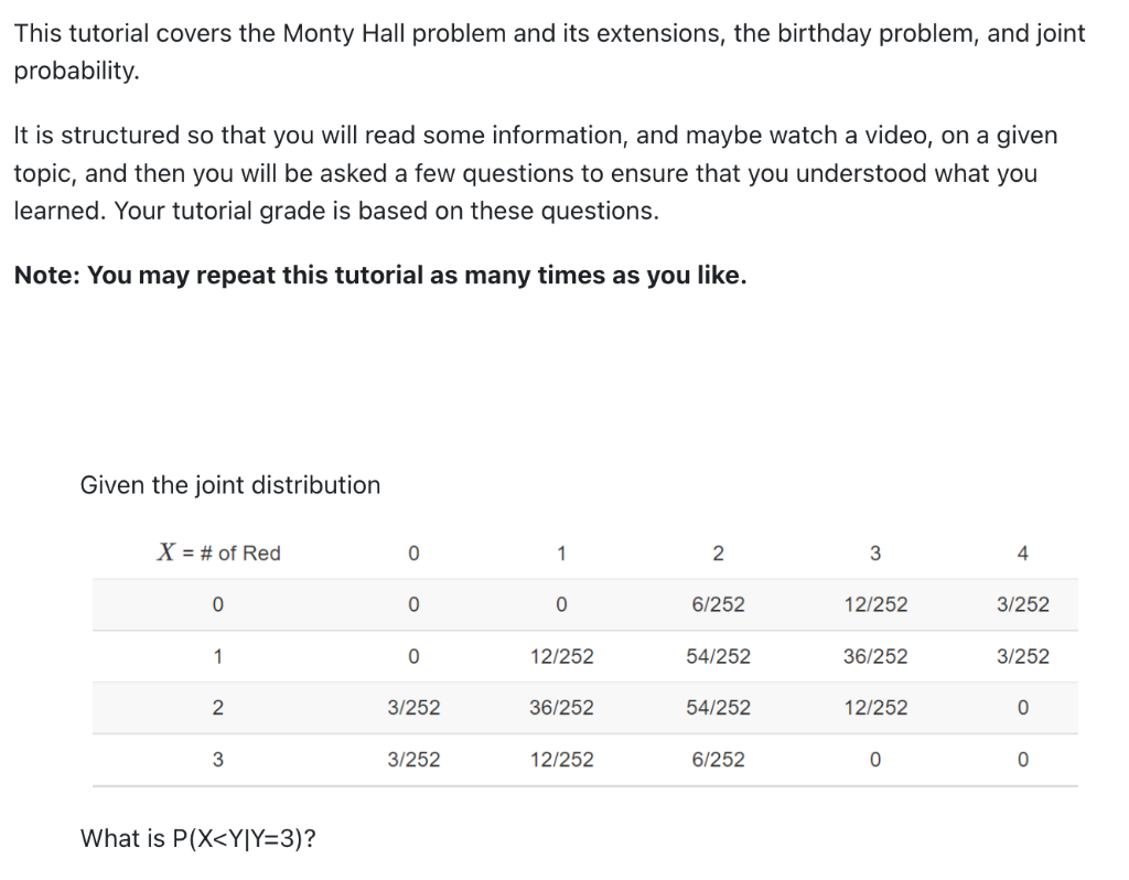 Solved This tutorial covers the Monty Hall problem and its | Chegg.com