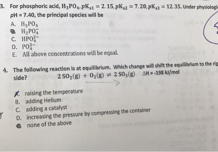 Solved 3. For phosphoric acid, H3P04, pKa1 2.15, pKa2 pH | Chegg.com