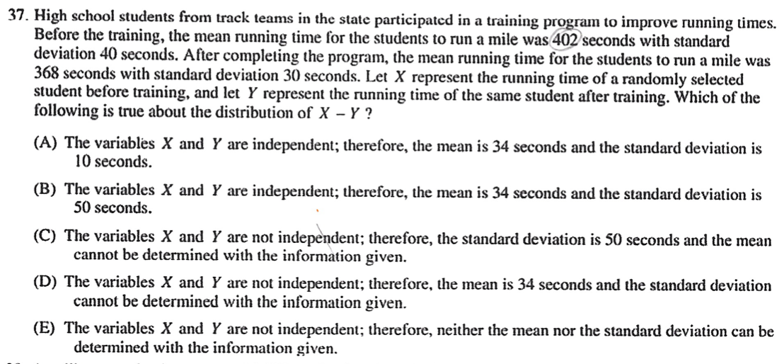 Solved 37. High school students from track teams in the | Chegg.com