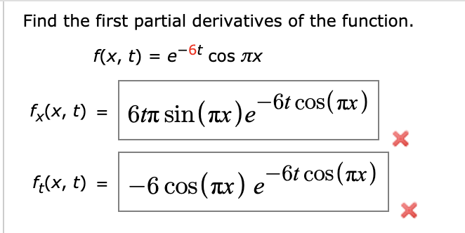 Solved Find the first partial derivatives of the function. | Chegg.com