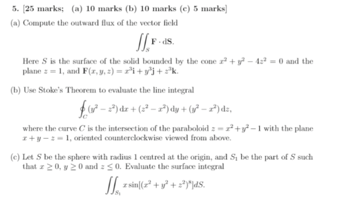 Solved 5. 25 marks; (a) 10 marks (b) 10 marks (c) 5 marks] | Chegg.com