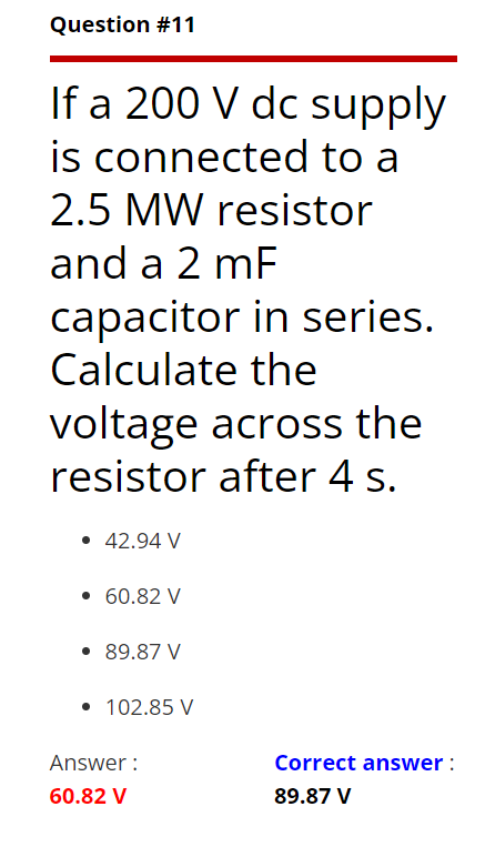 Solved If a 200 V dc supply is connected to a 2.5 MW | Chegg.com