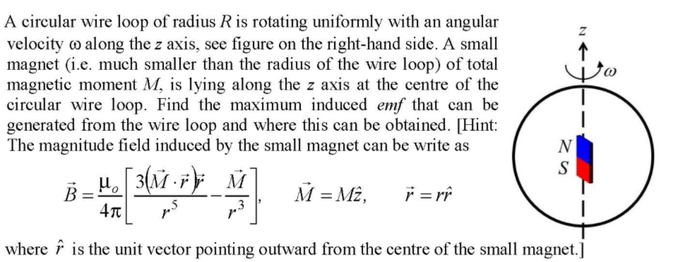 Solved N A circular wire loop of radius R is rotating | Chegg.com