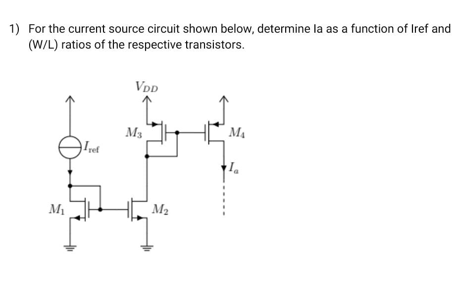 Solved 1) For the current source circuit shown below, | Chegg.com