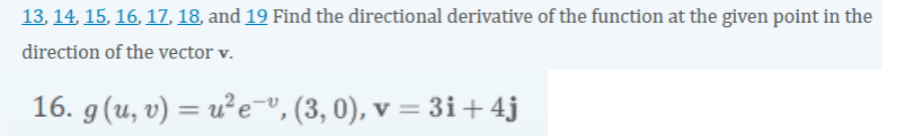 Solved 13,14,15,16,17,18 and 19 Find the directional | Chegg.com