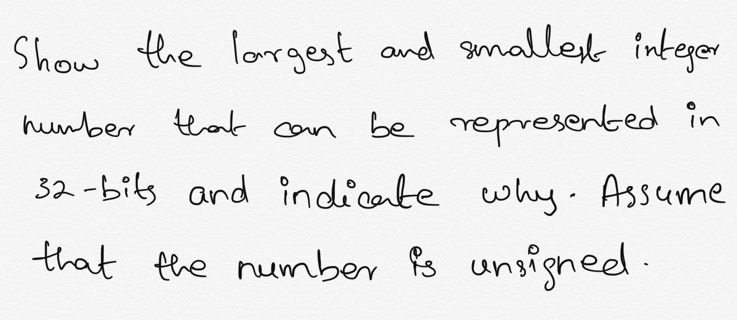 Solved Show the largest and smallest integer number that can | Chegg.com