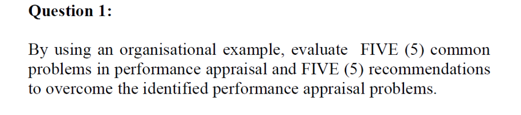 Solved By using an organisational example, evaluate FIVE (5) | Chegg.com