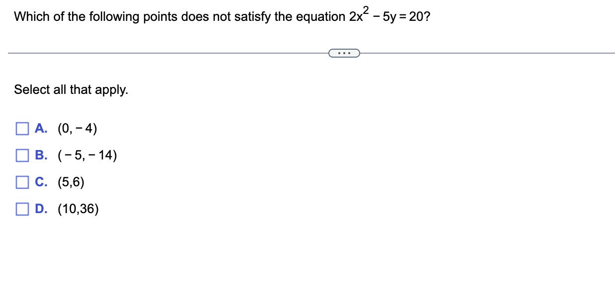 Solved Which of the following points does not satisfy the | Chegg.com