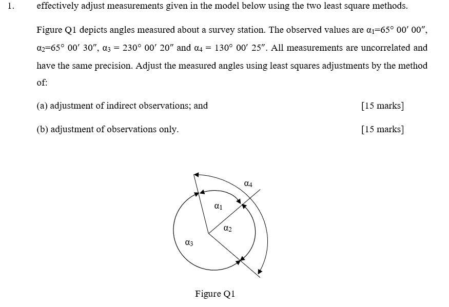 1. effectively adjust measurements given in the model | Chegg.com