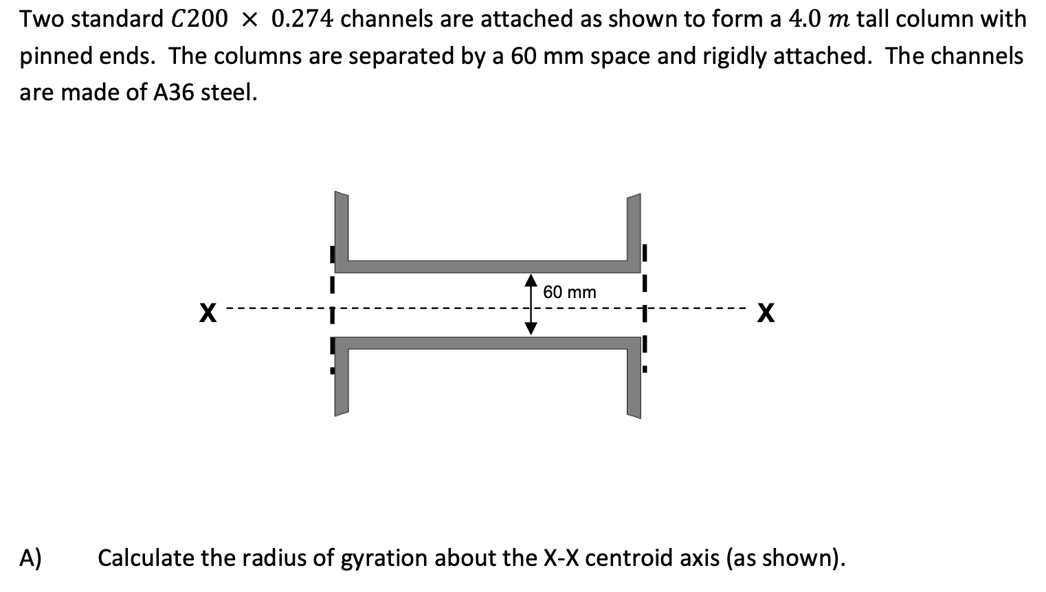 Solved B) Using the AISC specification, determine the | Chegg.com