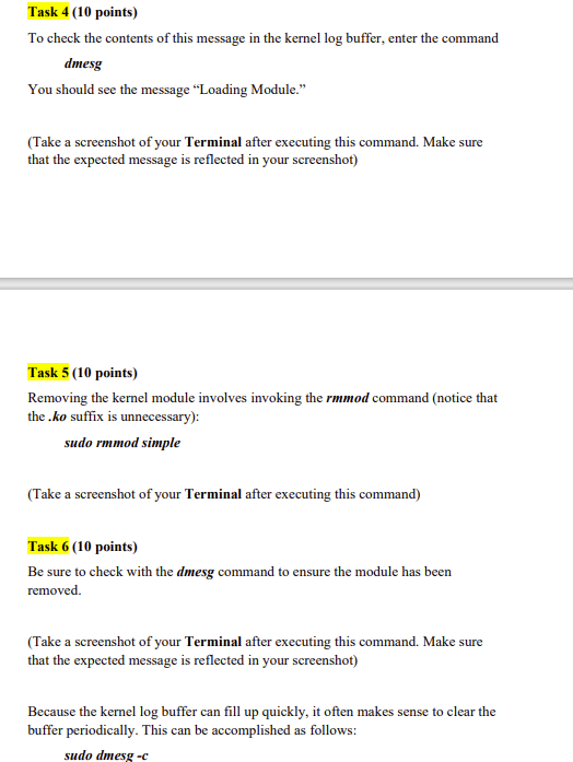 Solved Figure 2.21: Kernel module simple.c he function | Chegg.com
