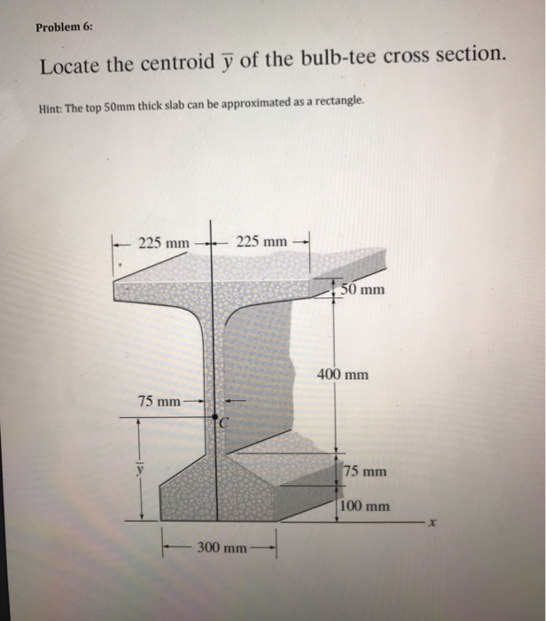 Solved Problem 6: of the bulb-tee cross section. Locate the | Chegg.com