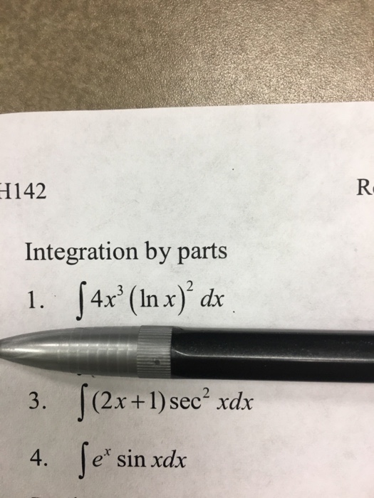 Solved Integration by parts Integral 4x^3 (ln x)^2 dx | Chegg.com