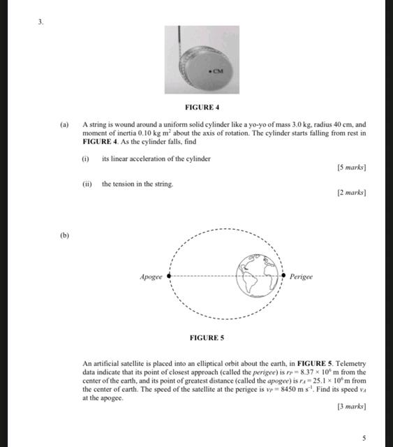 Solved FIGURE 4 (a) A string is wound around a uniform solid | Chegg.com