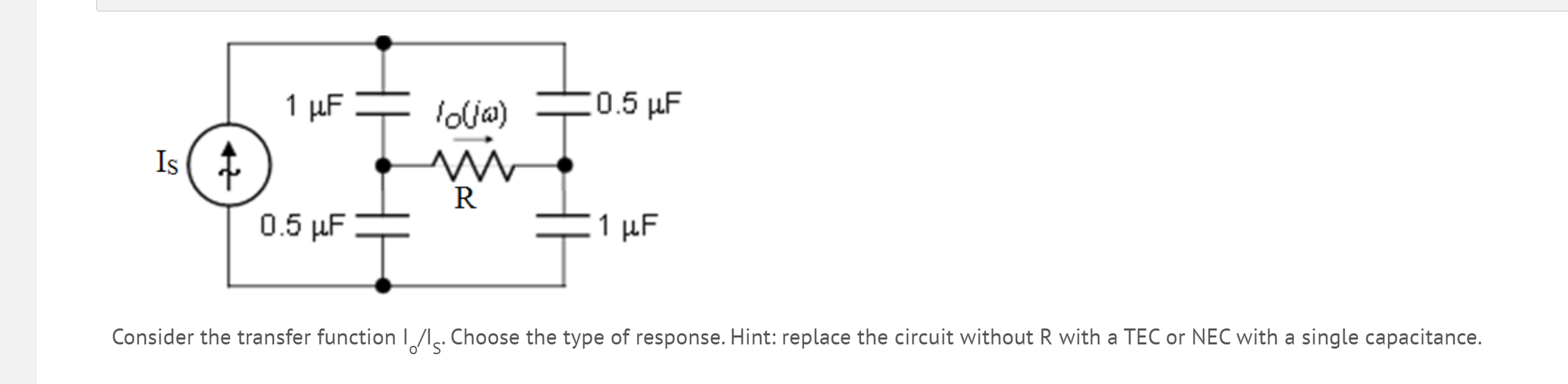 Solved The above is a 1st order low pass filter. Assume R= | Chegg.com