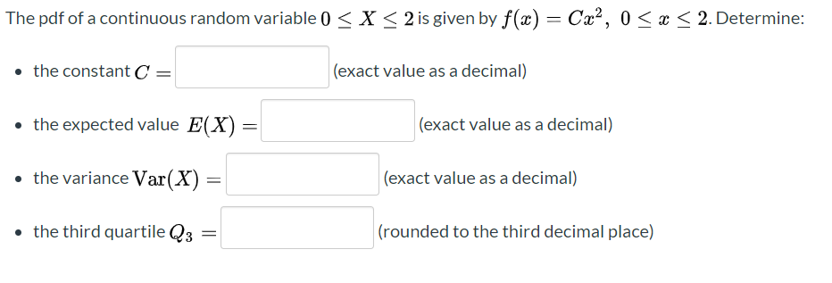 Solved The pdf of a continuous random variable 0