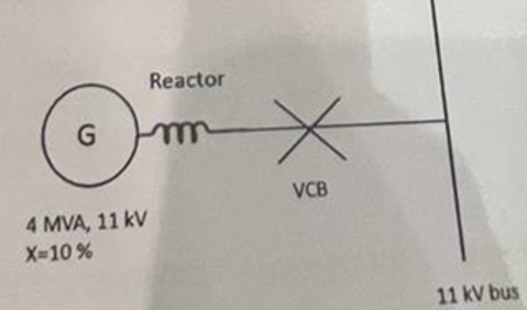 Solved A 11kV ﻿busreactor is connected to the 4-MVA | Chegg.com