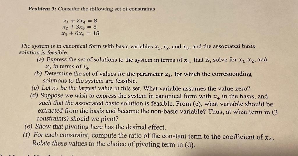 Solved Problem 3: Consider the following set of constraints | Chegg.com