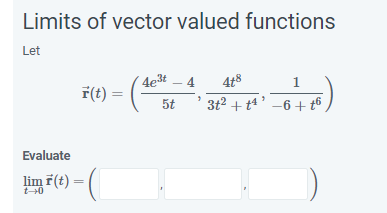 Solved Limits of vector valued functions Let | Chegg.com