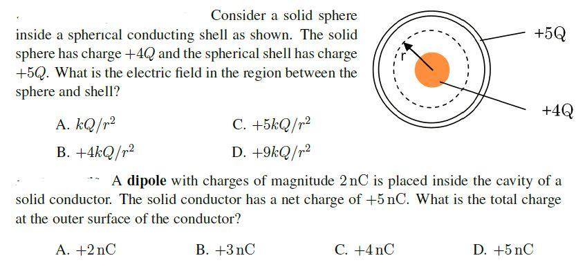 Solved Consider a solid sphere inside a spherical conducting | Chegg.com