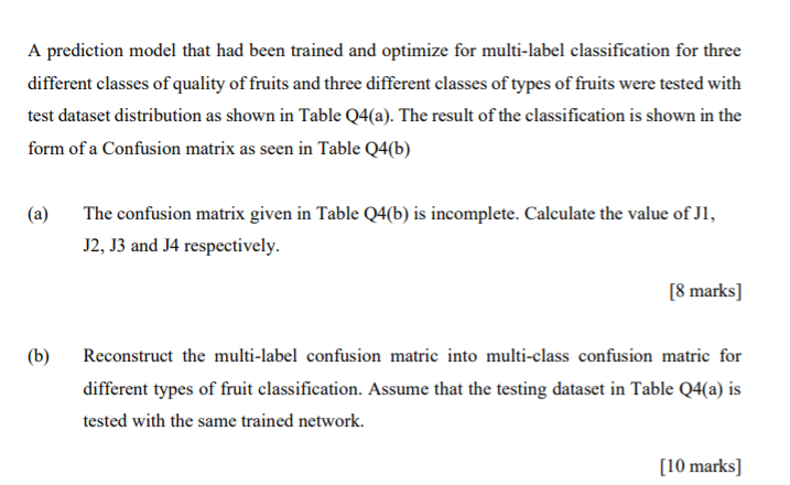 Solved A prediction model that had been trained and optimize | Chegg.com
