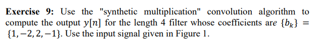 Solved Figure 1: Finite-length input signal x[n].Exercise 9: | Chegg.com