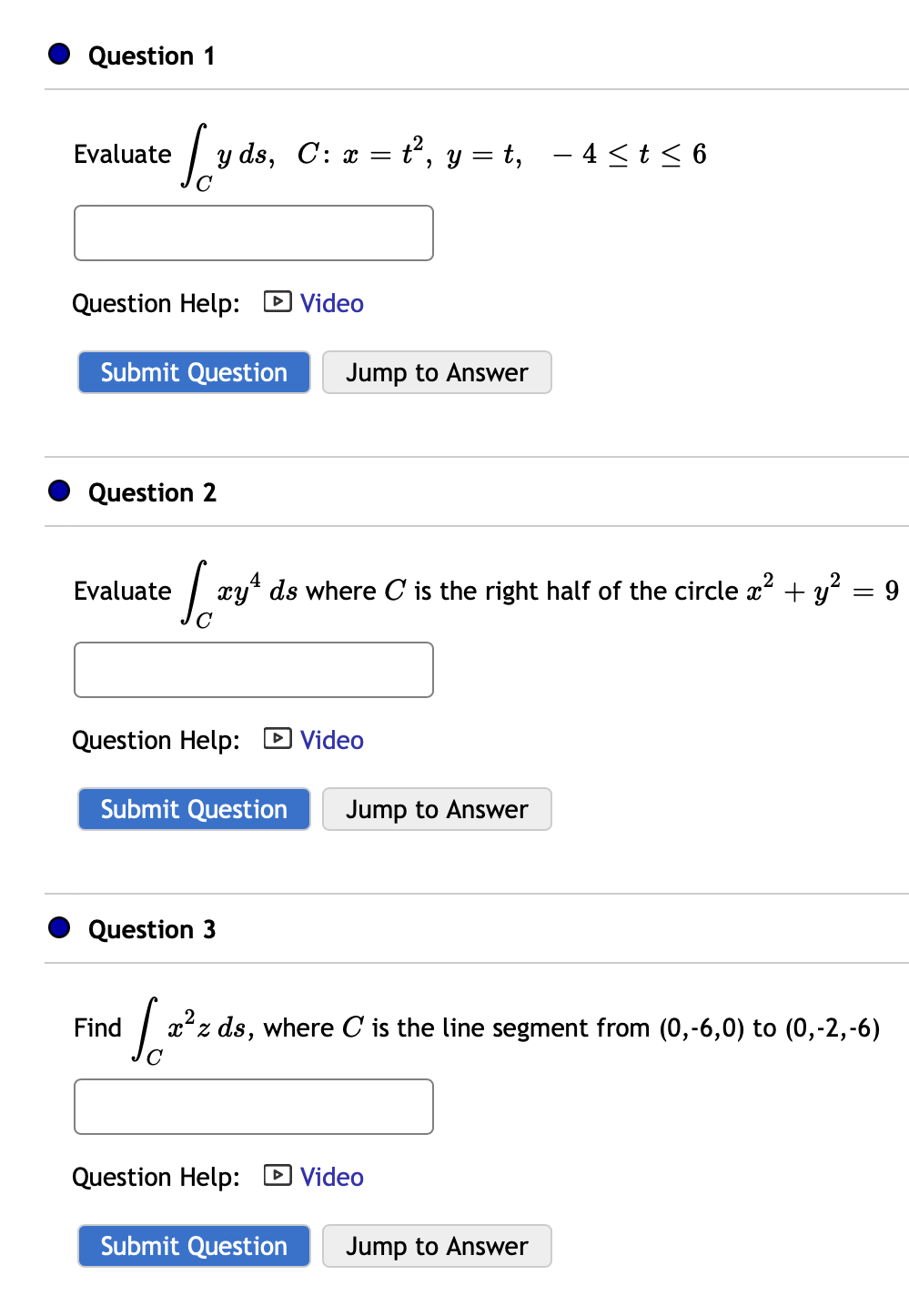 Solved Evaluate ∫cyds C X T2 Y T −4≤t≤6 Question Help
