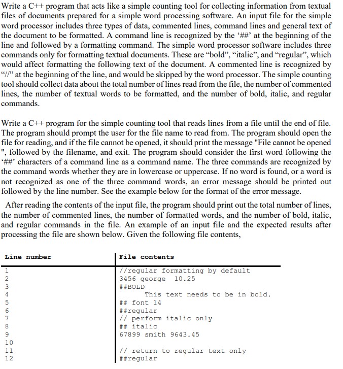 Solved fite a c a program that acts hike a simple counting | Chegg.com