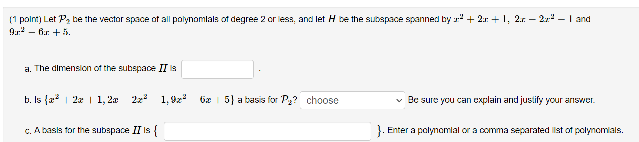 Solved Let P2 be the vector space of all polynomials of | Chegg.com