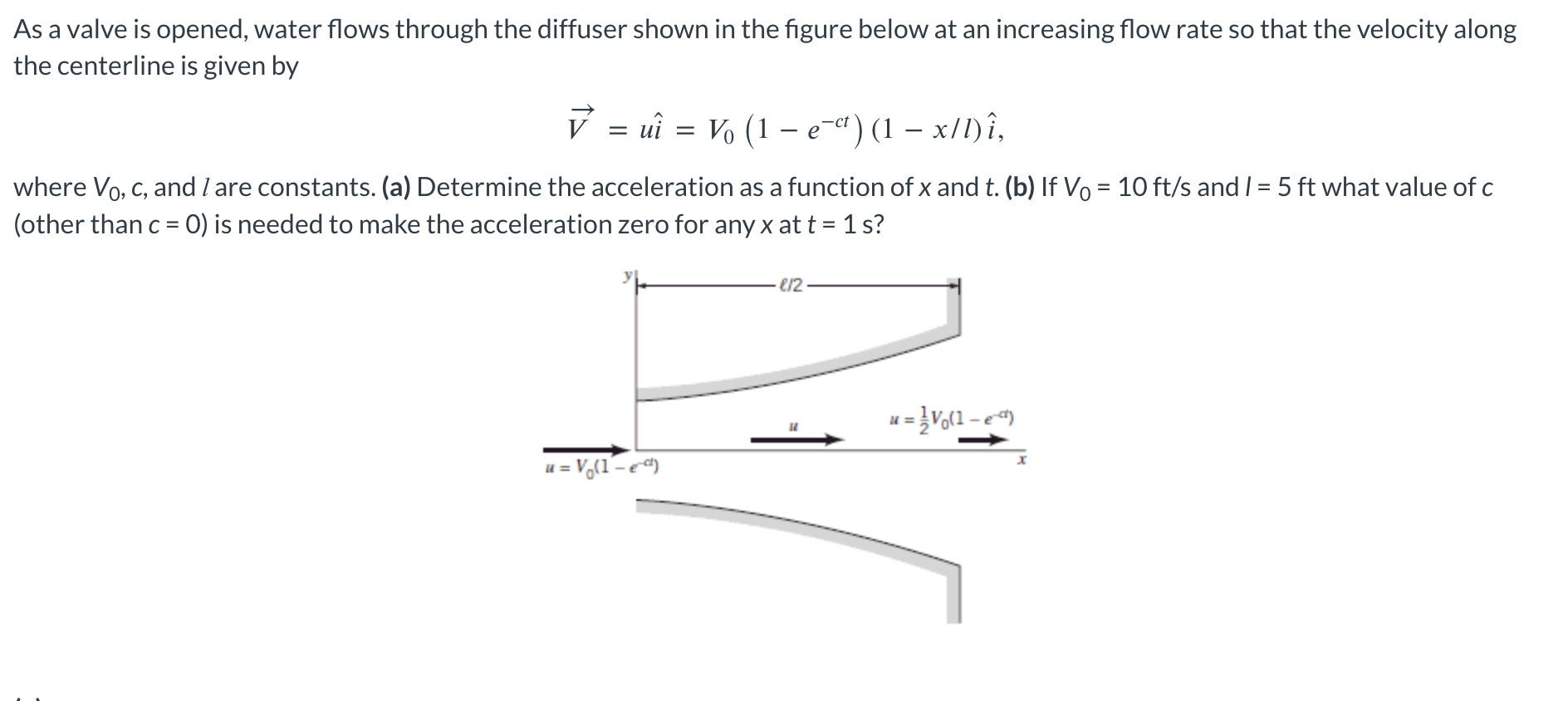 Solved As a valve is opened, water flows through the | Chegg.com