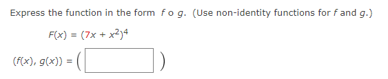 Solved Express the function in the form \\( f \\circ g \\). | Chegg.com