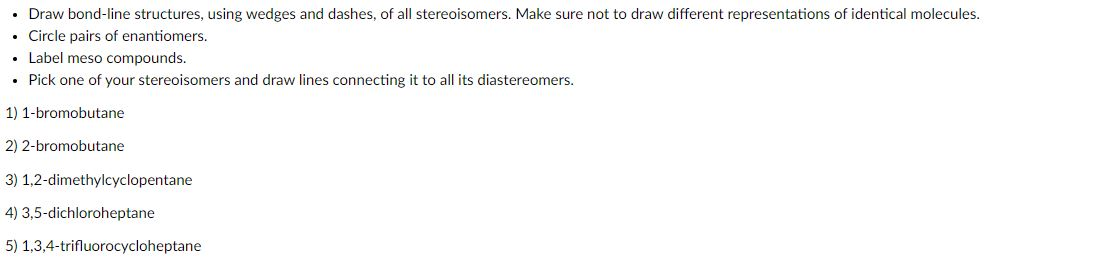 Solved Draw bond-line structures, using wedges and dashes, | Chegg.com