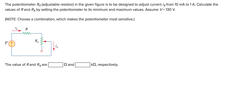 Solved The potentiometer Rx (adjustable resistor) in the | Chegg.com