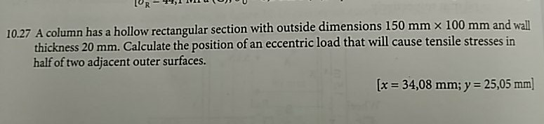 Solved 10.27A column has a hollow rectangular section with | Chegg.com