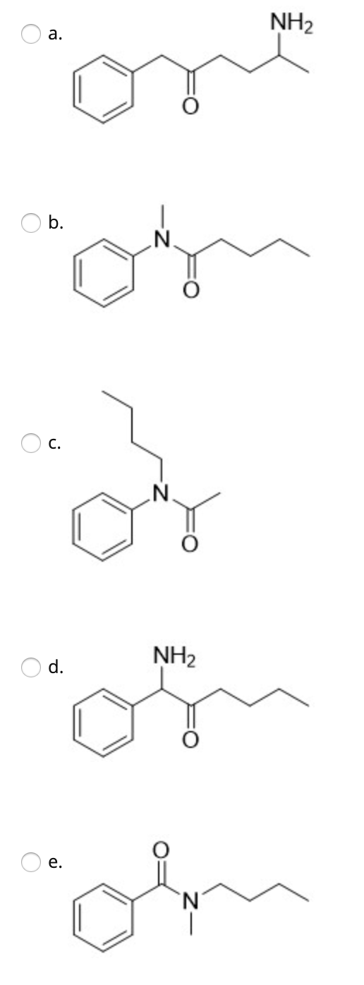 Solved Choose the structure that best fits the following | Chegg.com