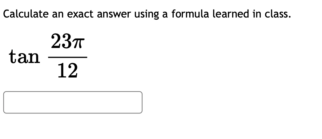 Solved Calculate an exact answer using a formula learned in | Chegg.com