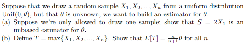 Solved Suppose that we draw a random sample X1,X2,…,Xn from | Chegg.com