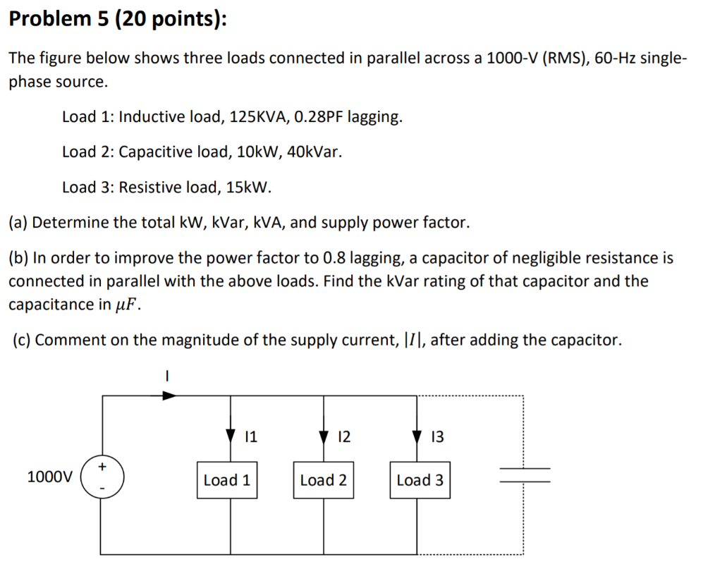 Solved Problem 5 (20 points): The figure below shows three | Chegg.com