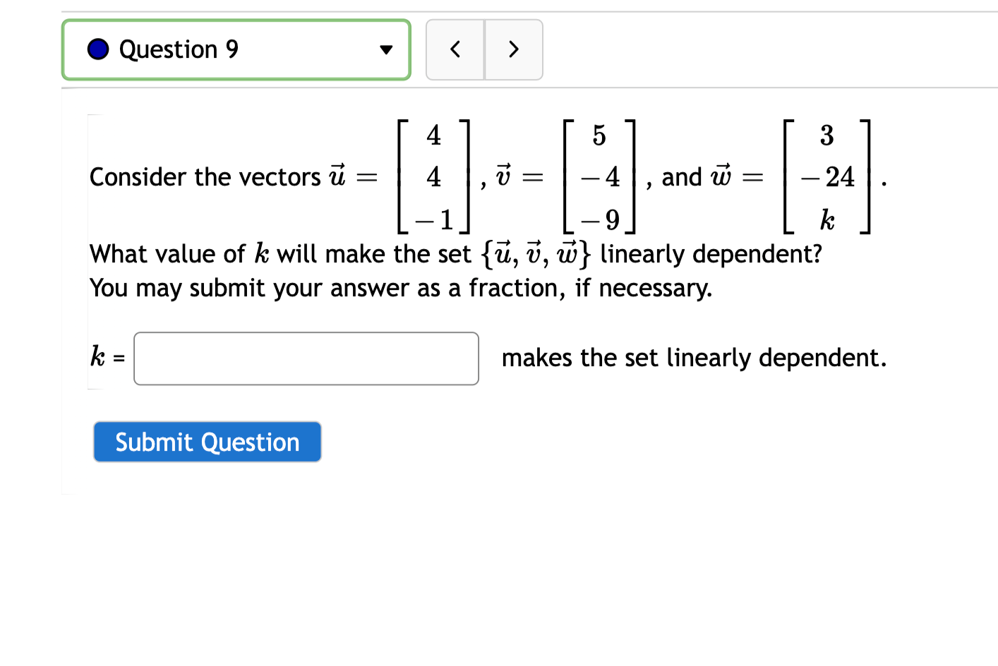 Solved Consider the vectors u=⎣⎡44−1⎦⎤,v=⎣⎡5−4−9⎦⎤, and | Chegg.com