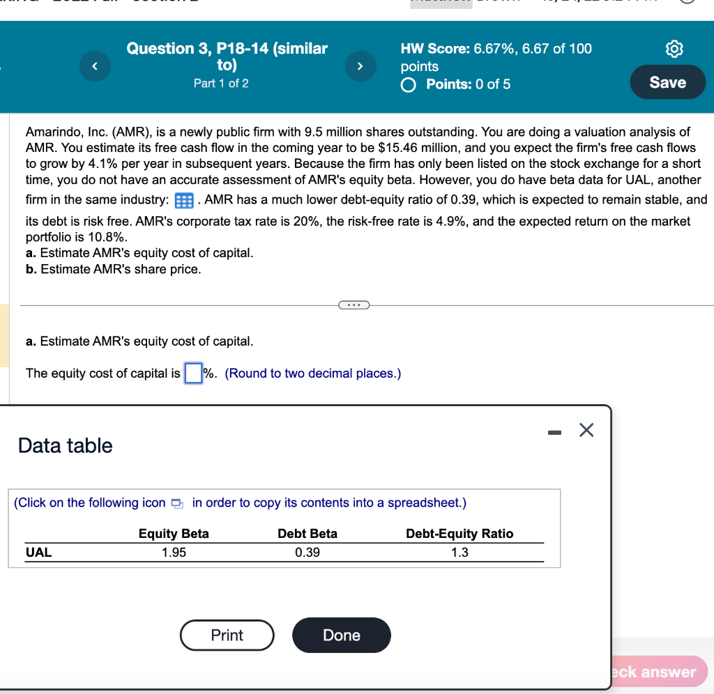 Solved Amarindo, Inc. (AMR), is a newly public firm with 9.5 | Chegg.com
