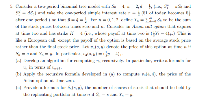 Consider a two-period binomial tree model with | Chegg.com