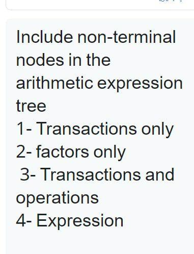 Solved Include non-terminal nodes in the arithmetic | Chegg.com