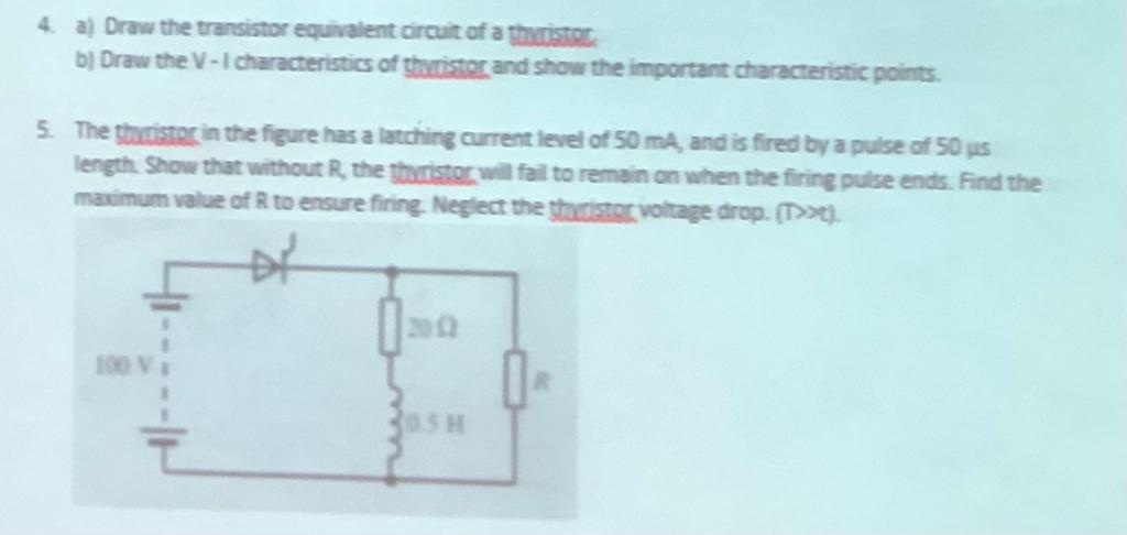 Solved 4. a) Draw the transistor equivalent circuit of a | Chegg.com