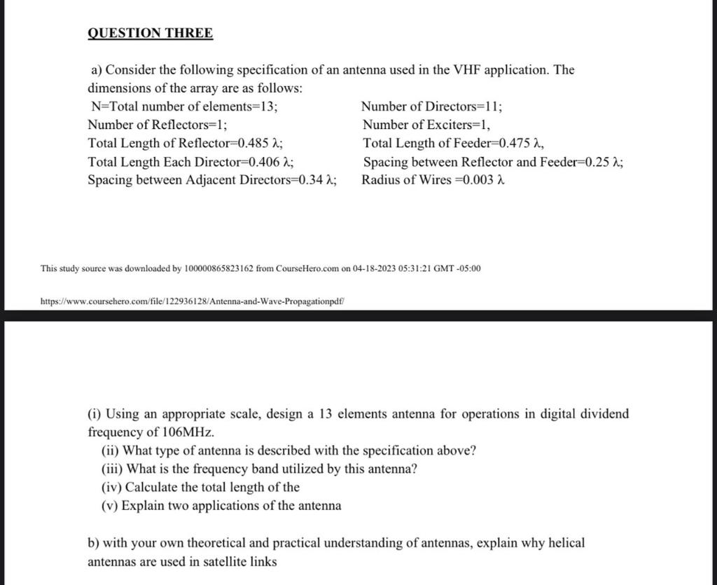 Solved QUESTION THREE a) Consider the following | Chegg.com