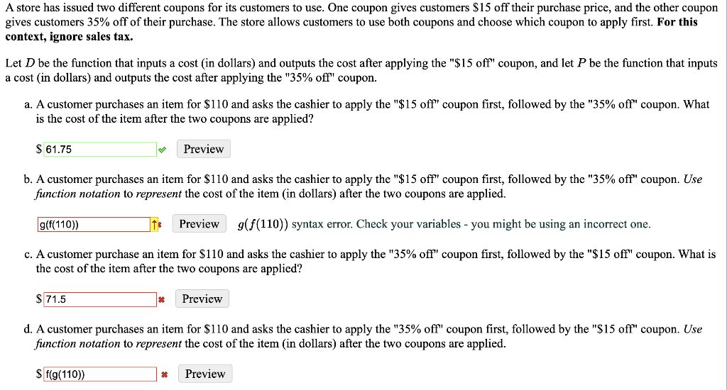 Solved A store has issued two different coupons for its | Chegg.com